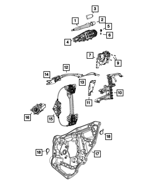 2015 Chrysler 200 Exterior Door Handle, Left 5LX991SCAA | Mopar Estores