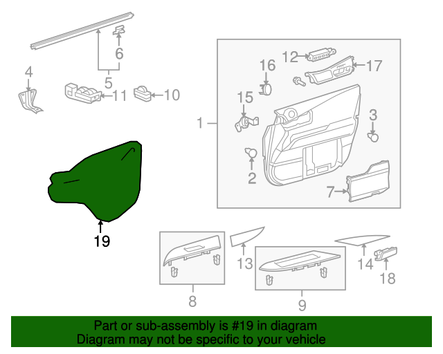 2010-2015 Lexus Door Water Deflector 67831-0E050 | AutoNationParts.com