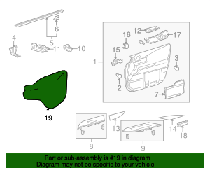 2010-2015 Lexus Door Water Deflector 67831-0E050 | AutoNationParts.com