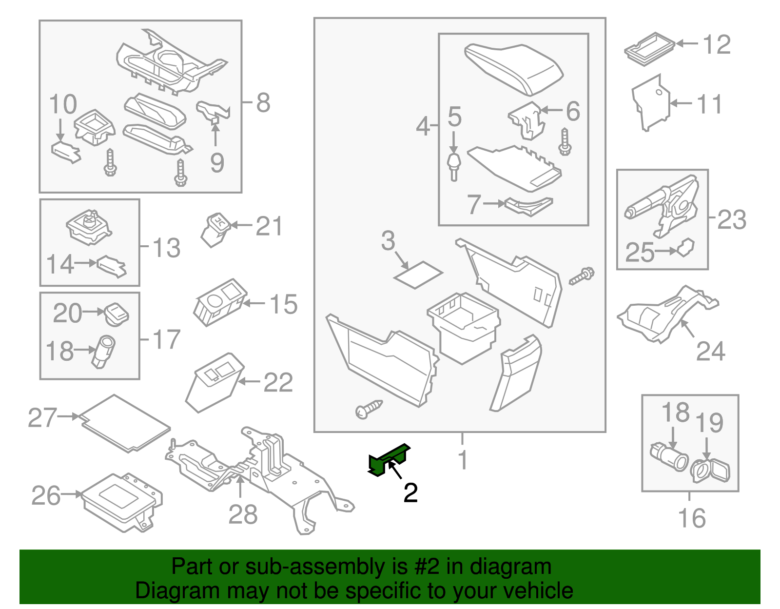 B63B-64-41X - Center Console Bracket 2017-2018 Mazda 3 | Florida Mazda ...