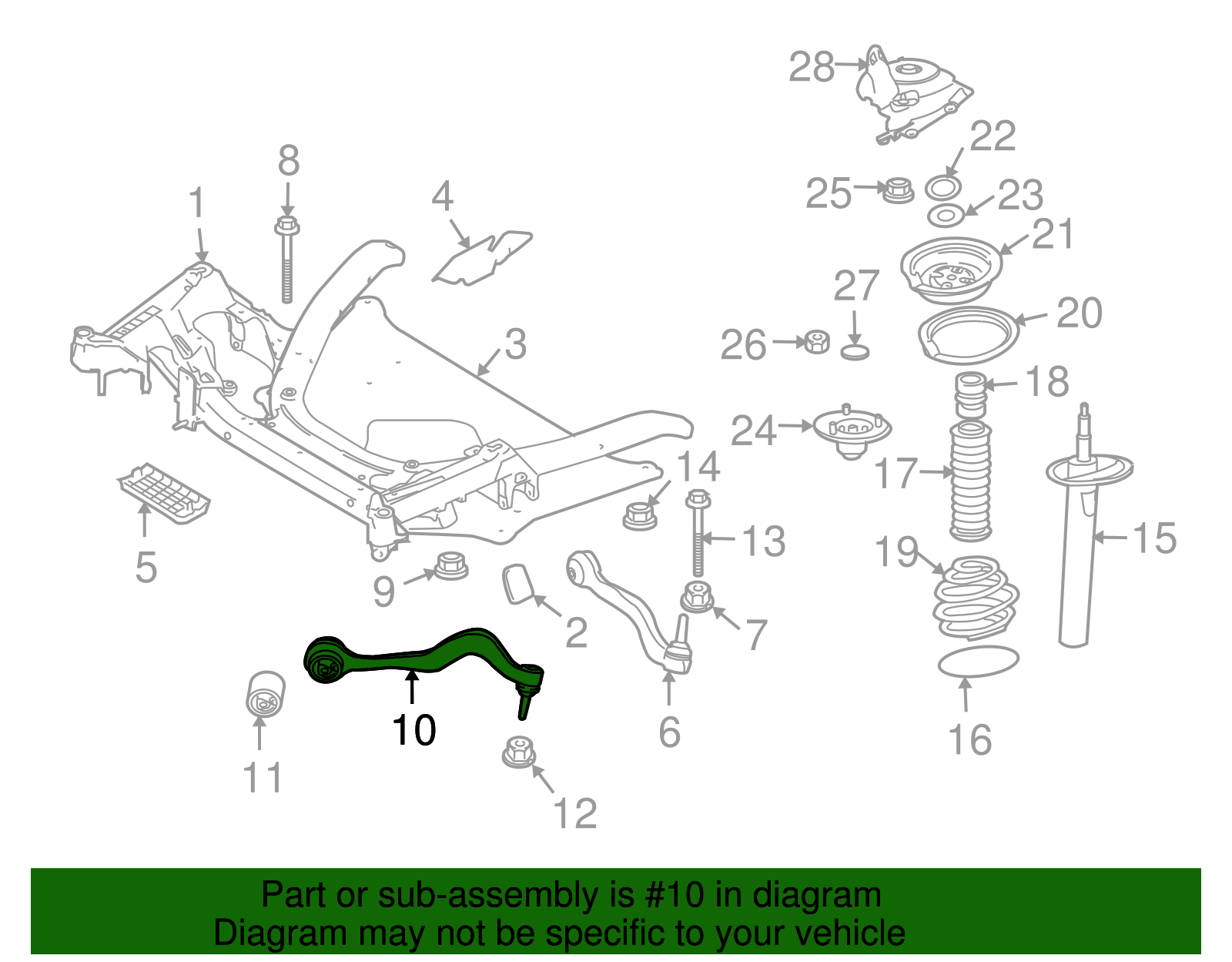 31102348046 - 2004-2010 BMW Ft Lower Control Arm (31-10-2-348-046 ...