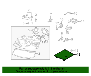 2003-2006 Audi Headlight Bracket 8H0-941-453-A | Audi USA Parts