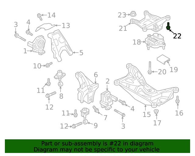 2015-2022 Audi Trans Mount Bracket Mount Bolt N-912-088-01 | Genuine ...