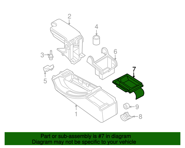 51168228810 - 1999-2005 BMW Tray, Armrest Black (51-16-8-228-810) | BMW ...