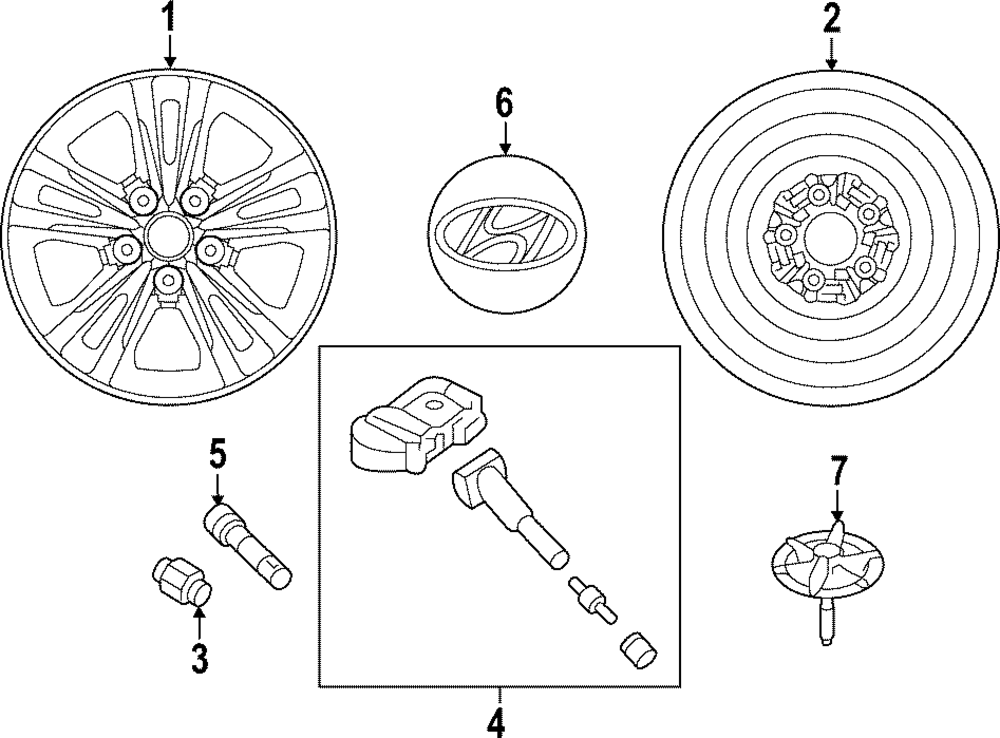 Hyundai - 52910-F2200 - Wheel, Alloy - 2017-2018 Hyundai Elantra | OEM ...