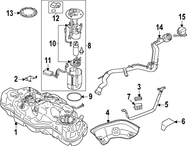 2023 Mitsubishi Outlander PHEV Fuel Tank Assembly 17204A000P | QuirkParts