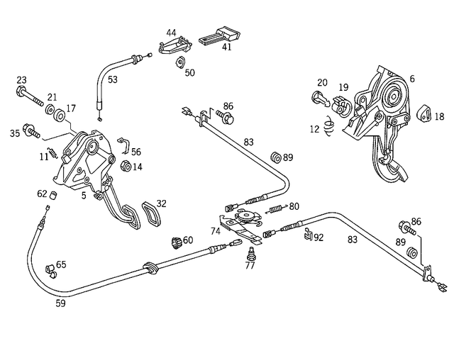 140-420-50-85 - Brake Cable Mercedes-Benz USA Parts