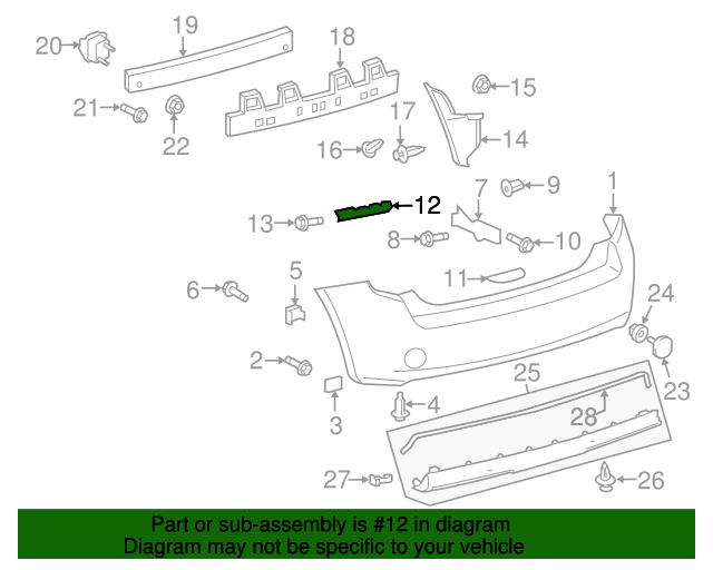 2008-2015 Scion xB Side Retainer 52576-12180 | Toyota Parts Center