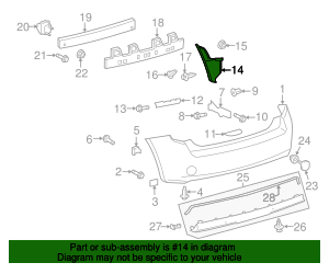 52591-12270 - Seal Rear Bumper Side - 2011-2015 Scion xB | OEM Genuine ...