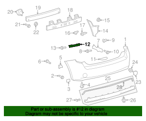 52575-12180 - Bumper Cover Support Rail 2008-2015 Scion xB ...