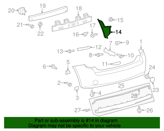 52591-12240 - Seal Rear Bumper Side - 2008-2010 Scion xB | OEM Genuine ...