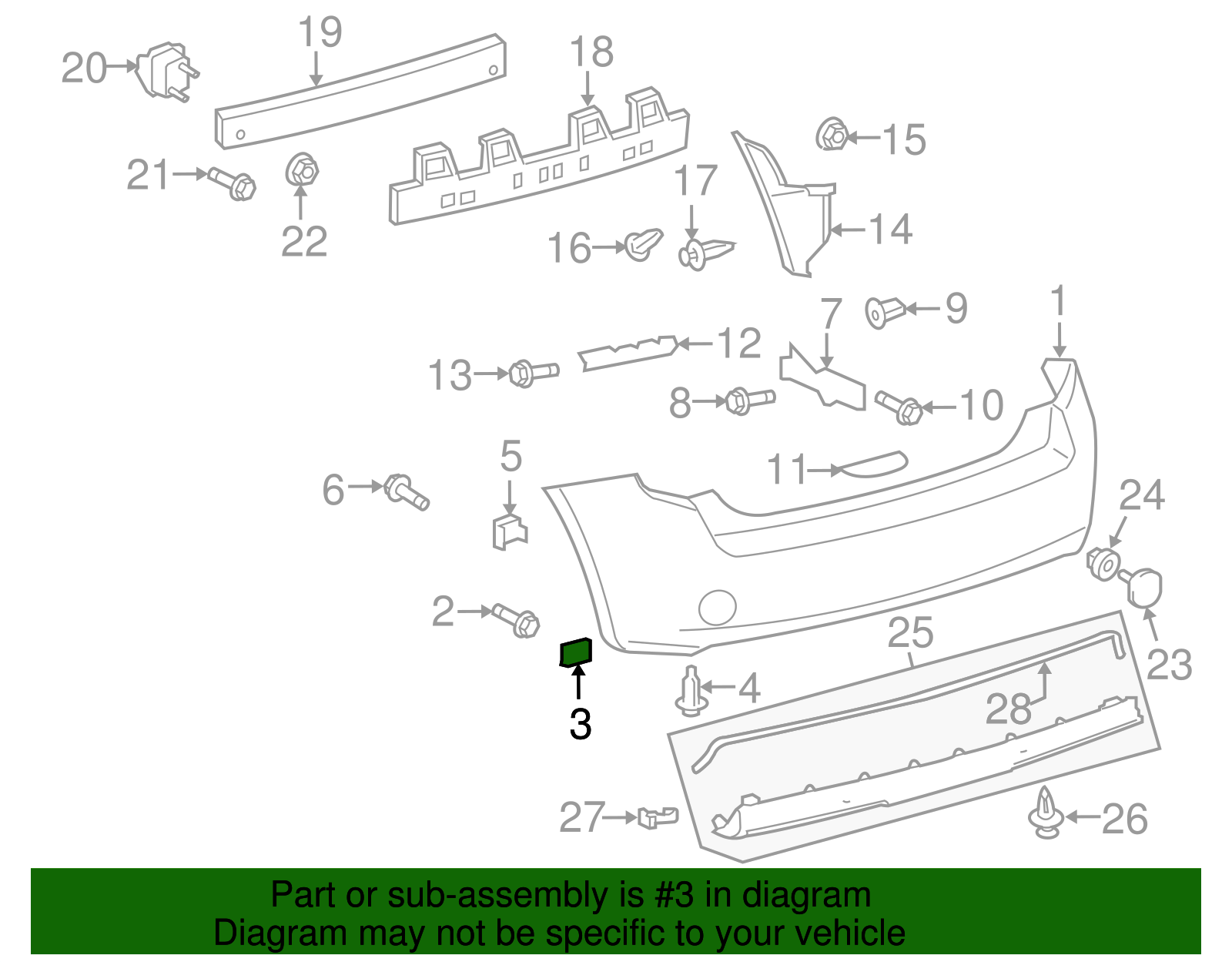 OEM 2008-2015 Scion xB Bumper Cover Hole Cover Part # 52163-12901 ...