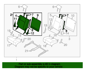 TE71-88-330B-34 - Seat Back Assembly 2010-2012 Mazda CX-9 | Florida ...