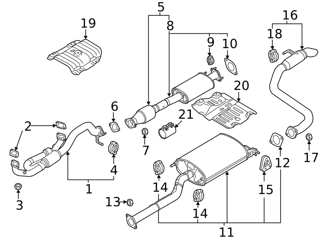 2018-2021 Kia Sedona Front Muffler 28600-A9220 | Genuine Kia Parts