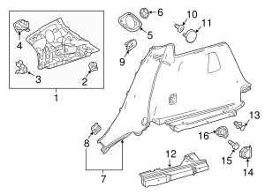 2015-2020 Mercedes-Benz Lower Quarter Trim Reinforcement 156-890-11-00 ...