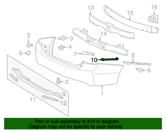 2013-2017 Honda Accord Protector, Rear Bumper Side 71508-T2A-A00 ...
