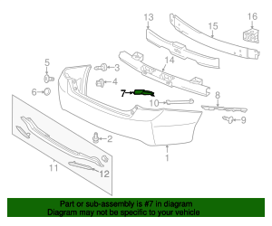 2001-2017 Honda Bracket, R Rear Bumper Side 71505-S5A-000 | Genuine ...