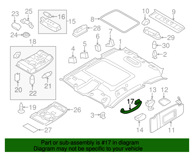 8R0-857-608-D-DX6 - Assist Strap 2012-2017 Audi | Audi OEM Parts