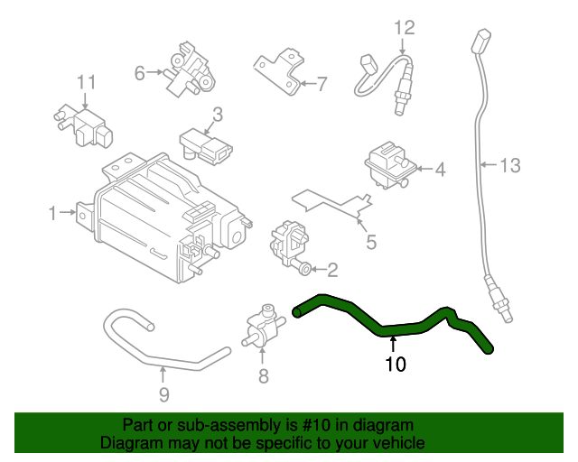 2017-2020 Nissan Vapor Hose 14912-3JA2C | My Nissan Part