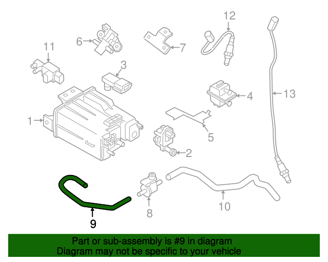 14912-3JA0B - Vapor Hose 2013-2017 Nissan | Nissan Parts & Accessories ...