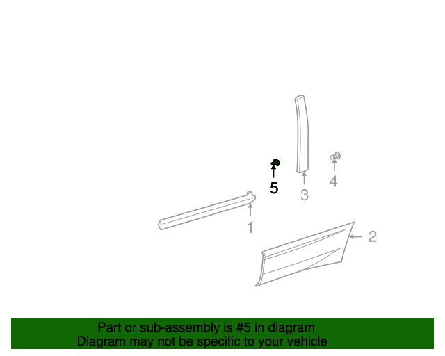 1998-2011 GM Window Molding Retainer 25647358 | GMPartsDirect.com