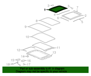 2016-2020 Buick Envision Sunroof Window 22967972 | GMPartsDirect.com