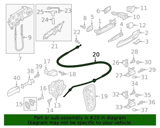 80A-837-085-B - Lock Cable 2018-2024 Audi | Audi OEM Parts