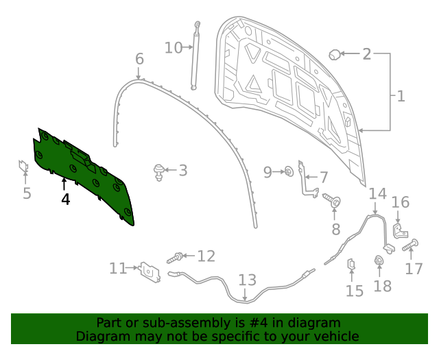 MJ7Z-16738-A - Insulator Hood - 2020-2024 Lincoln Corsair | Ford OEM ...
