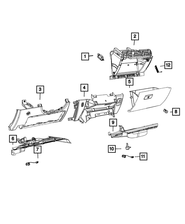 Mopar Instrument Panel Glove Box 7EH07DX9AA | Auto Parts