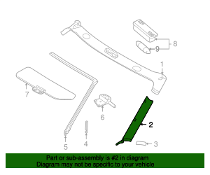 51438413906 - 1996-2002 BMW Z3 Pillar Trim (51-43-8-413-906) | BMW of ...
