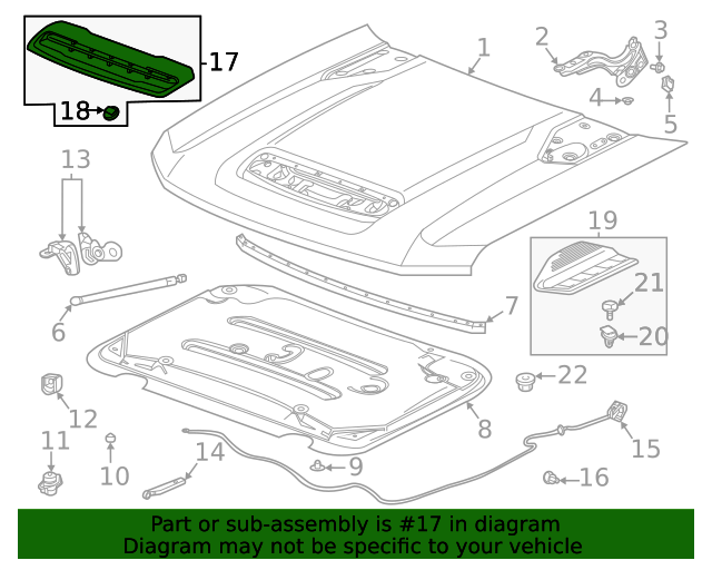 2021-2023 Chevrolet Black Hood Ornamentation Vent 84589744 GM ...