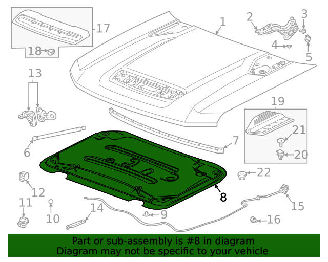 2020-2024 Chevrolet Hood Insulator 84182770 GM | GMPartsDirect.com