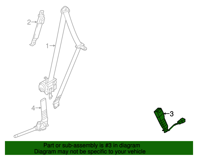 2011-2016 Hyundai Elantra Seat Belt Receptacle 88840-3X500-RY ...