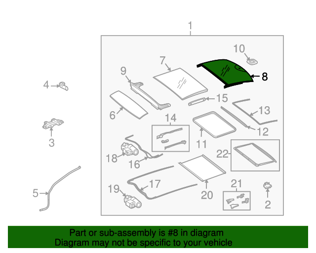 204-780-05-21-64 - Sunroof Glass 2008-2014 Mercedes-Benz | Mercedes ...