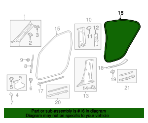 2016-2018 Lexus Weather-Strip On Body 62331-06180 | OEM Parts Online