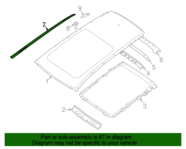 2014-2020 Nissan Rogue Roof Molding 73853-4CL1A | Nissan Parts Plus
