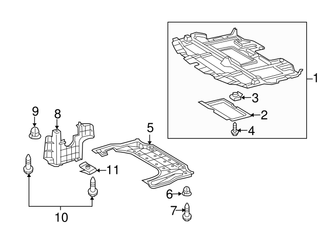 2010-2015 Lexus Radiator Support Splash Shield 51442-53040 | OEM Parts ...