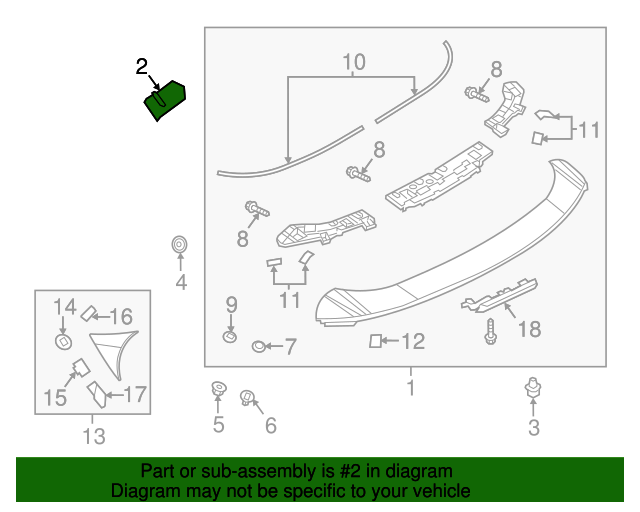 2014-2020 Mazda 3 OEM NEW 2014-2019 Mazda 3 Rear Center Spoiler ...