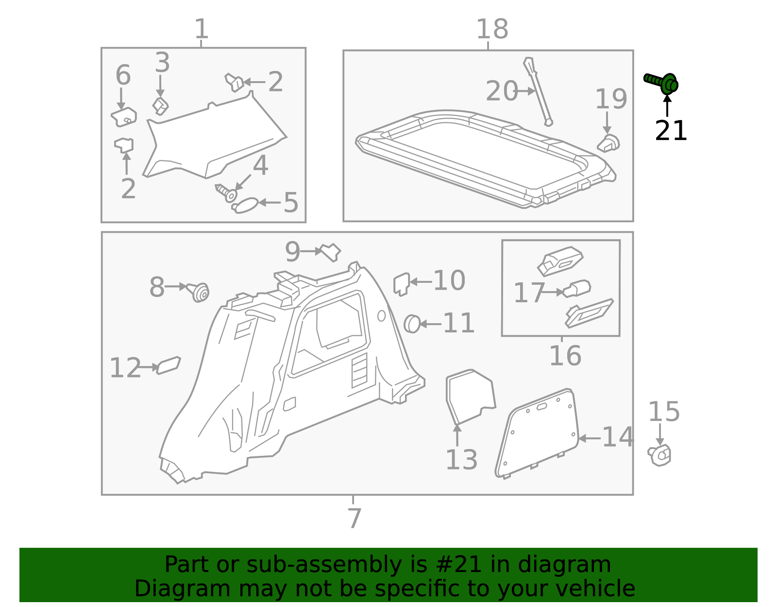 2013-2022 GM Jet Black Luggage Shade Pivot 95129884 | GMPartsDirect.com