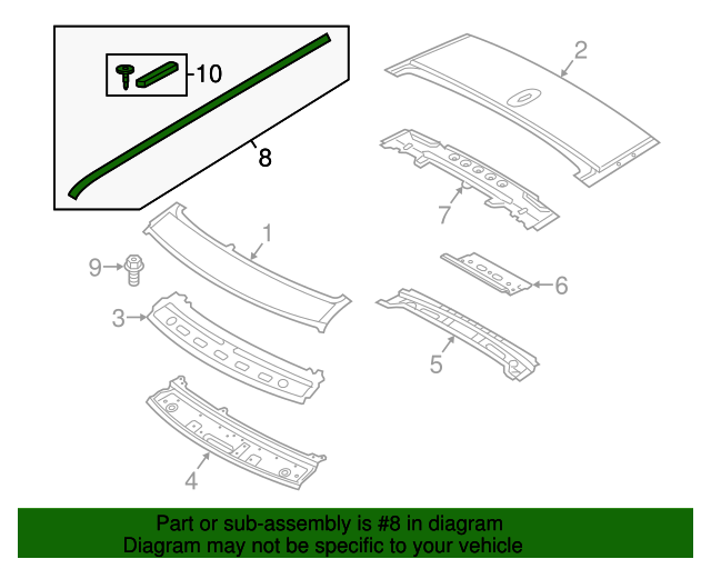 2014-2022 Land Rover Range Rover Roof Molding LR109391 | JaguarParts.com