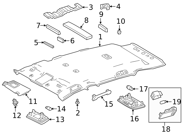 2020-2021 Toyota Sun-Visor Holder 74348-04030-C1 | Toyota Parts Center