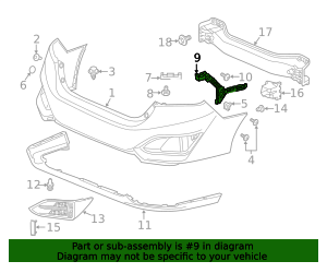 71593-TRT-A01 - Spacer, R Rear Bumper Side - 2017-2021 Honda Clarity ...