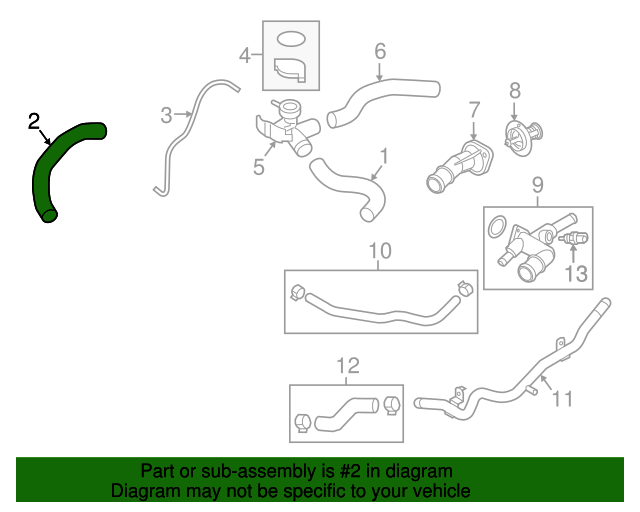 25412-B0000 - Lower Hose 2017-2018 Kia | Kia.Parts Store