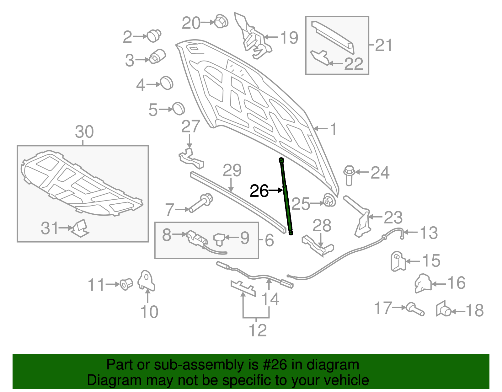 2008-2017 Audi Strut Cylinder 8T0-823-359 | Audi USA Parts