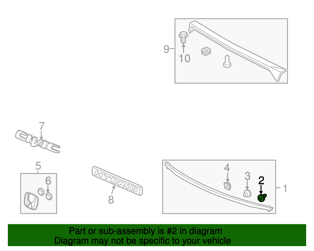 2013-2021 Honda Clip, Garnish (Seal) 91560-TL2-A01 | Honda Parts Online