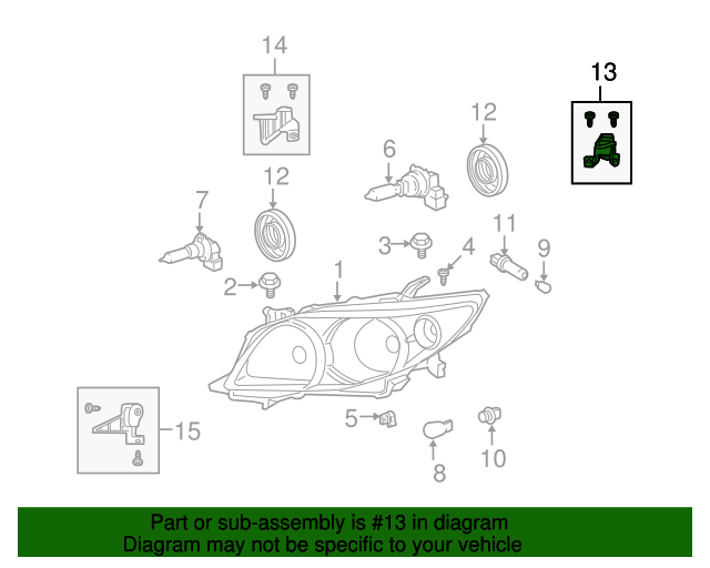 2009-2010 Toyota Corolla Repair Bracket 81194-12050 | Toyota Parts Center