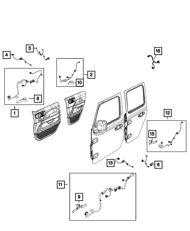 2024 Jeep Wrangler Front Door Wiring 68606513AB | Mopar Estores