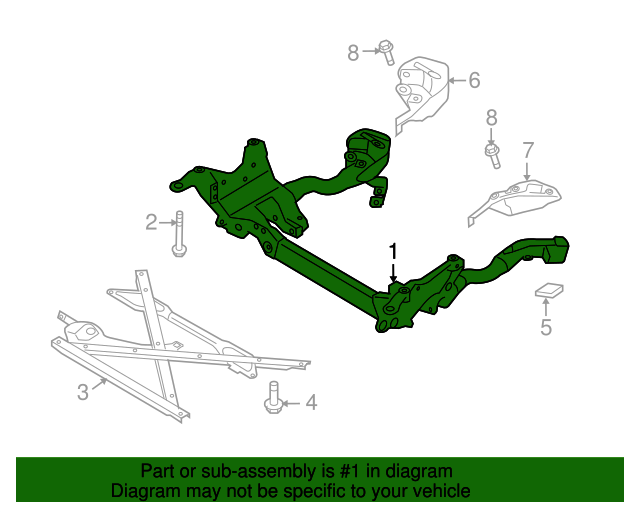 8T0-399-315-H - Engine Cradle 2008-2012 Audi | Audi OEM Parts