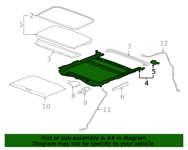 2023 Chevrolet Silverado 1500 Sunroof Frame 85161833 | GMPartsDirect.com
