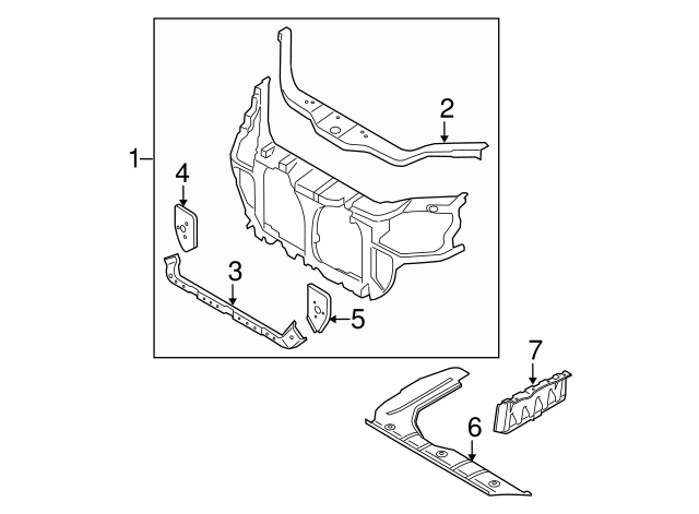 2006-2011 Hyundai Accent Radiator Support Splash Shield 29120-1E000 ...